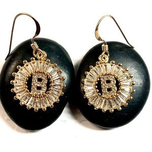 jasmines jewels | Jewelry | Initial B Earrings Letter B Personalized B ...